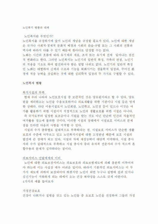 노인복지 현황과 대책
