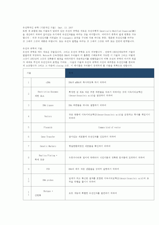 일반 유전학 레포트 자료