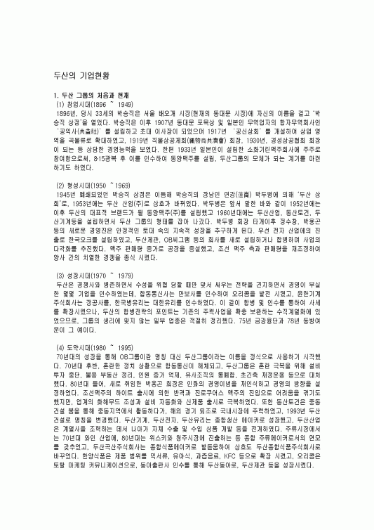 두산의 구조조정 분석