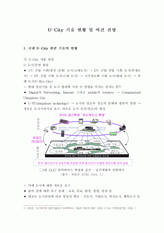 국내 u city 현황 및 전망