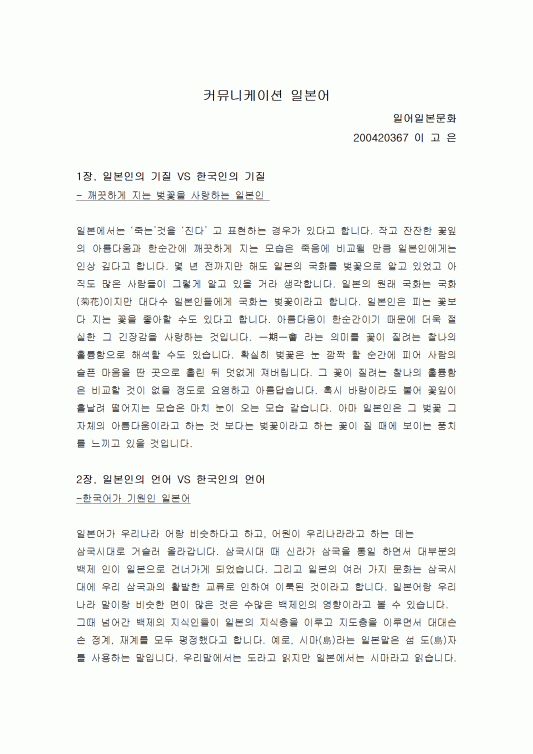 커뮤니케이션 일본어