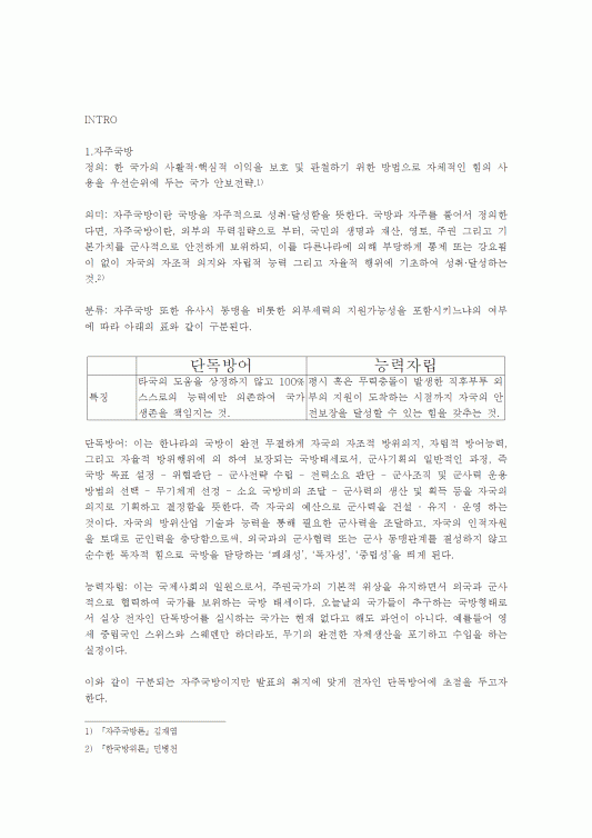 우리나라의 자주국방