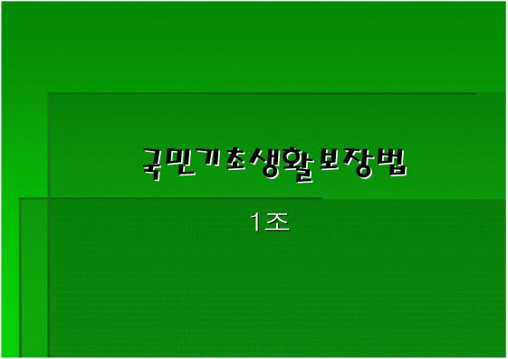 국민기초생활보장법 발표자료