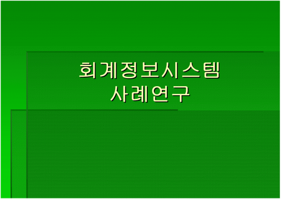 회계정보시스템 사례분석