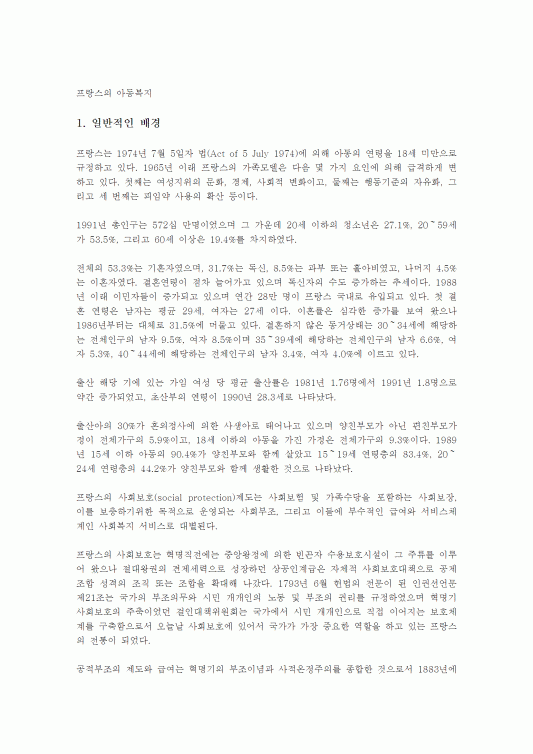 프랑스의 아동복지