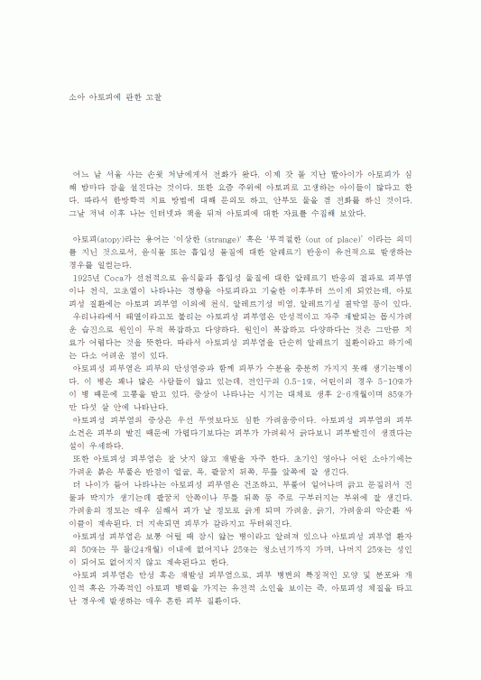 소아 아토피 레포트 자료