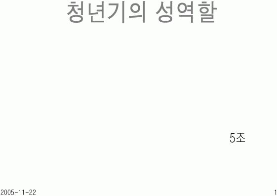 청년, 청소년기의 성역할 고찰
