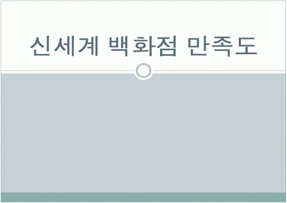 신세계백화점 서비스 만족도 조사