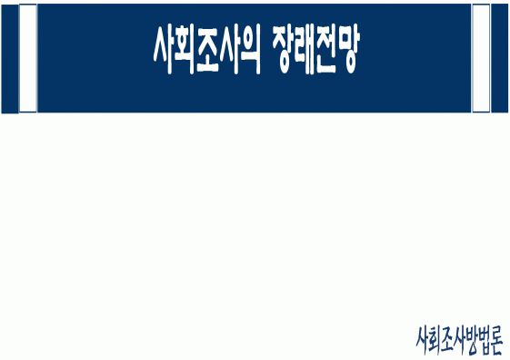 사회조사의 현황 및 전망
