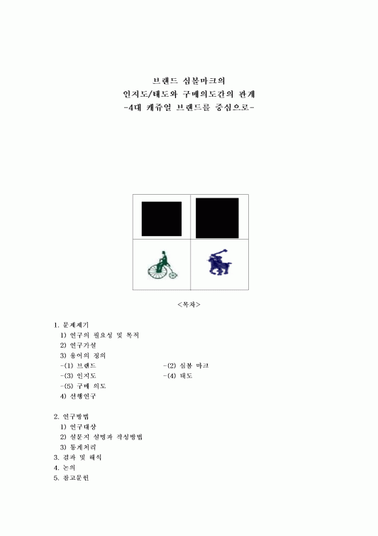 [사회과학] 캐쥬얼 브랜드 심볼마크의 인지도와 구매의도간의 관계
