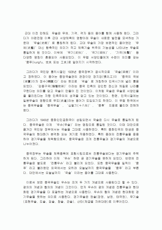 중국 무술의 원천