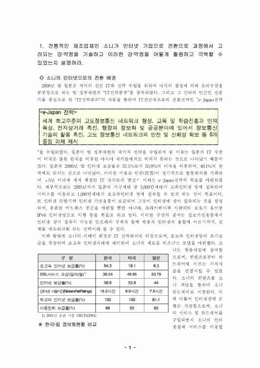 소니의 마케팅 전략