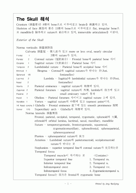 [의학] 골학 레포트 자료