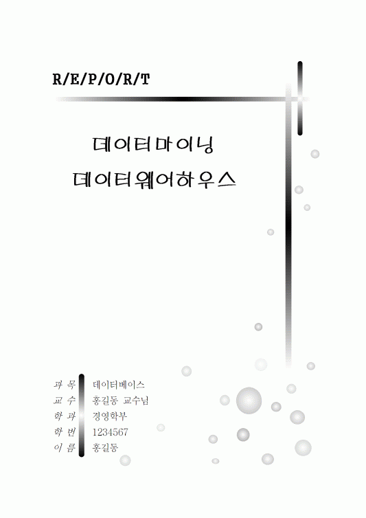 데이터마이닝 & 데이터웨어하우스 사례 및 분석