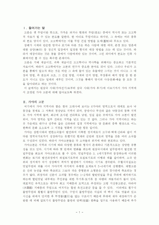 가야의 고분 레포트 자료