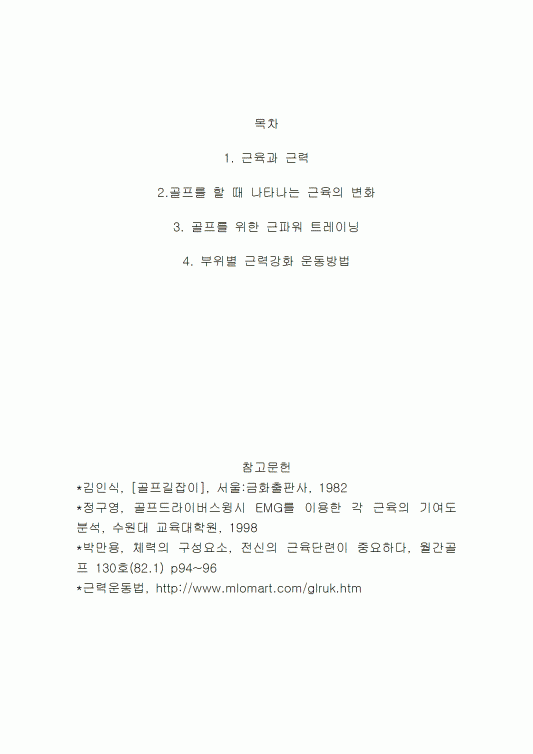 골프에 쓰이는 근육과 강화 방법