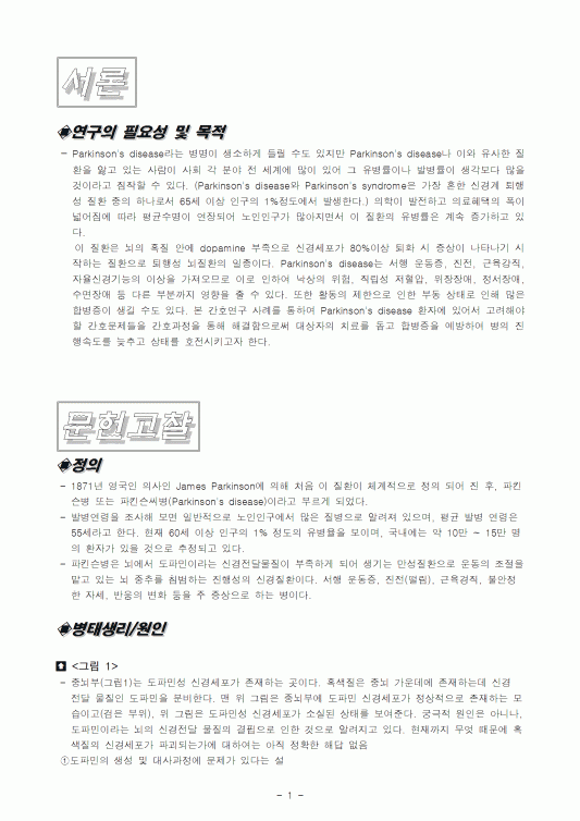 파킨슨case 레포트 자료