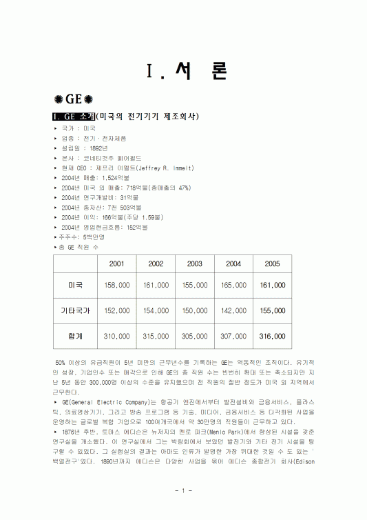 GE와 3M의 기업분석