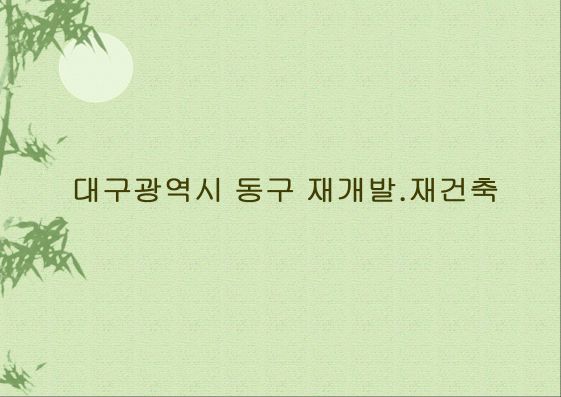 [아파트개발]재개발,재건축 (대구동구)PPT자료