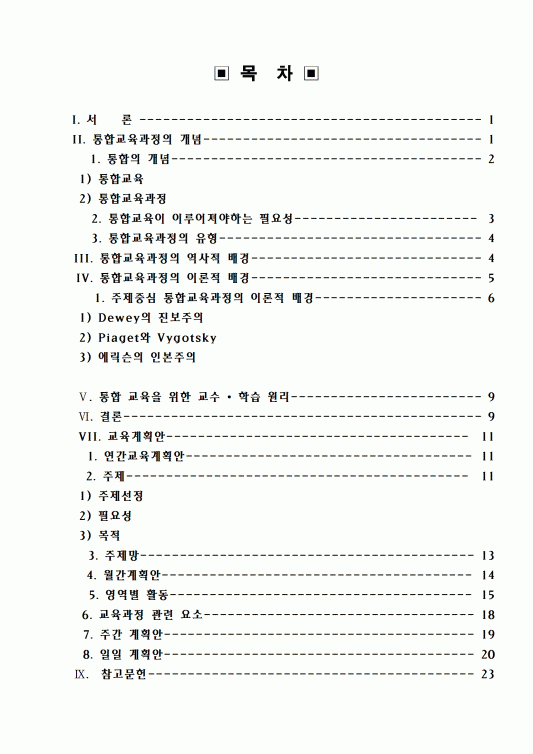 통합교육의 이론적 배경과 실제 활동