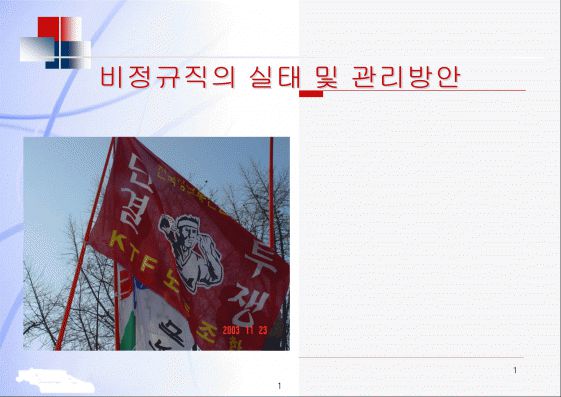 비정규직 실태와 관리방안