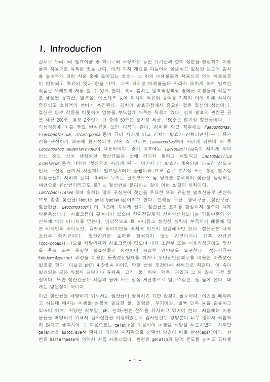 김치속 LAB 분리(isolation of LAB from Kimchi)