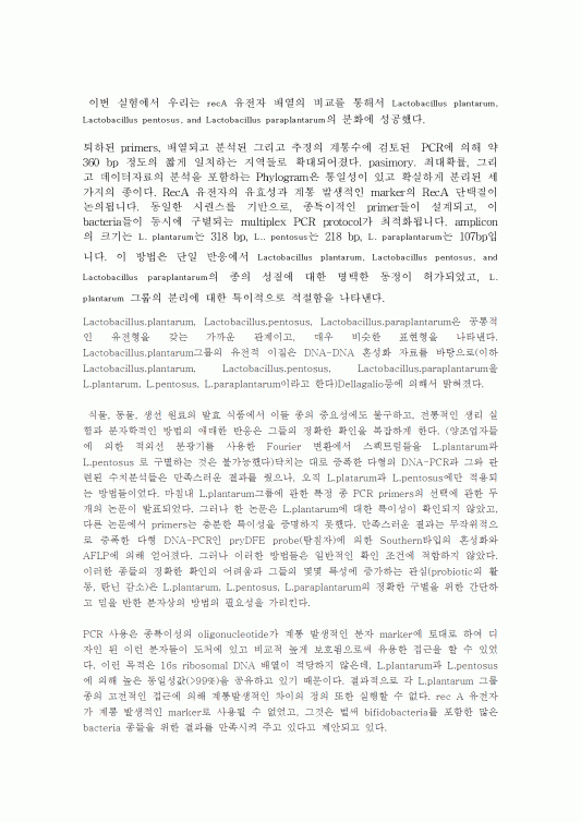 PCR 논문 해석 레포트 자료