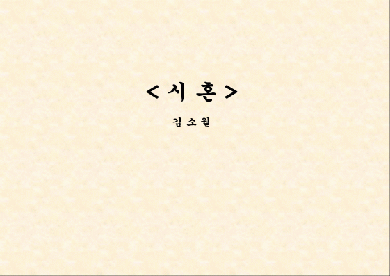 김소월의 <시혼>