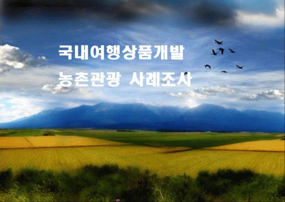 국내관광상품개발 - 농촌관광 사례조사
