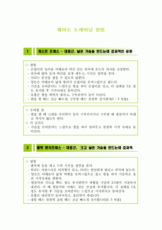 웨이트 트레이닝  트레이닝 헬스