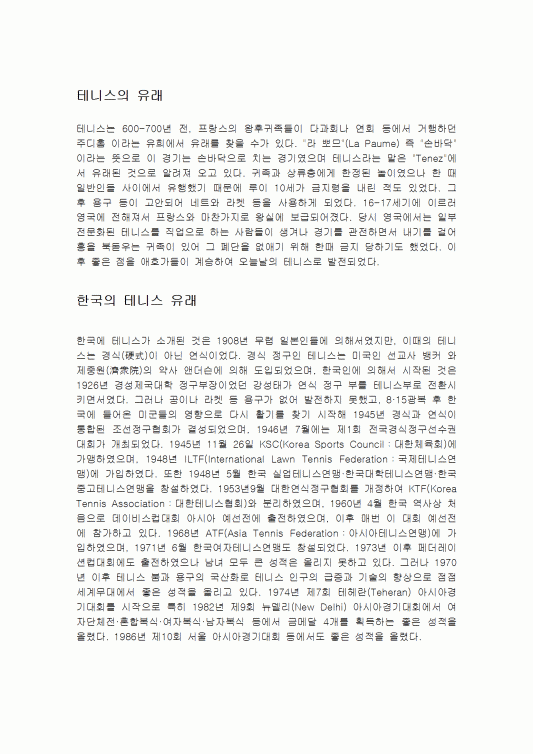 테니스의 유래