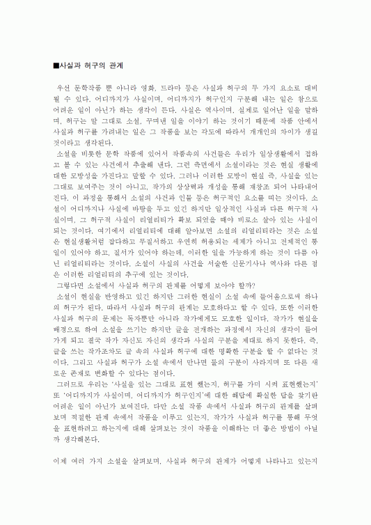 사실과 허구의 관계