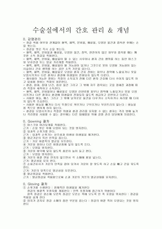 수술실에서의 간호관리 및 개념