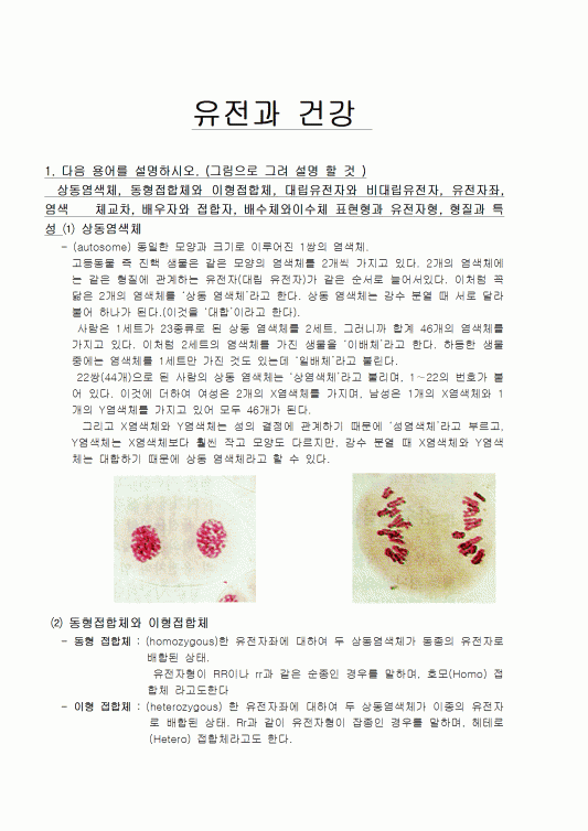 유전과 건강 레포트 자료