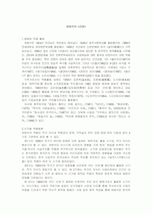 극문학론-차범석의 <산불>