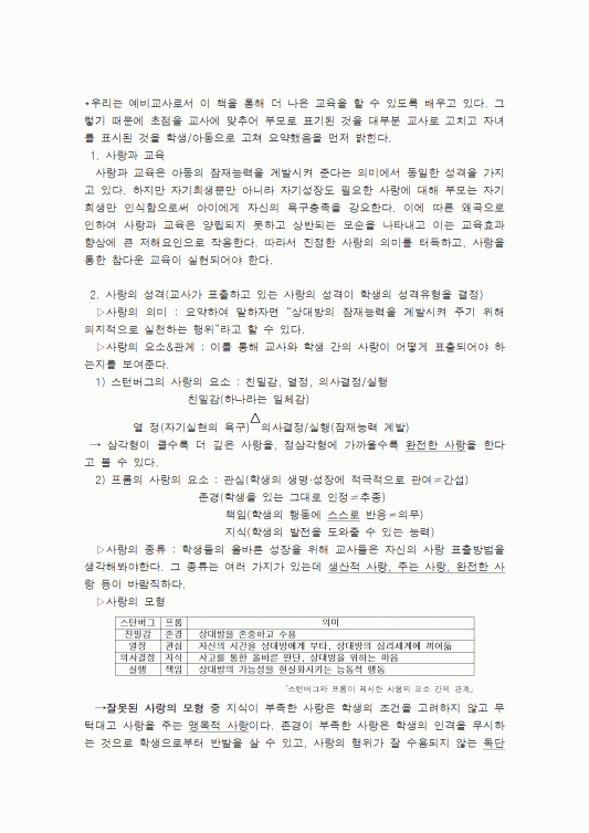 사랑의 학습지도법 요약 및 비평