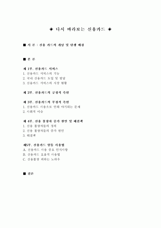 신용카드 관련 총정리