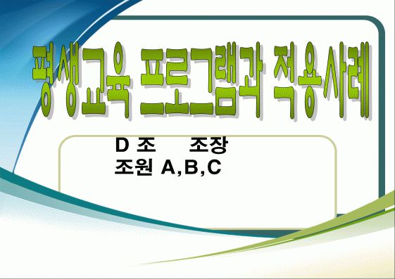 평생교육 프로그램 개발과 적용사례