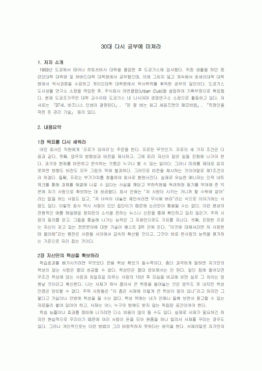 30대 다시 공부에 미쳐라