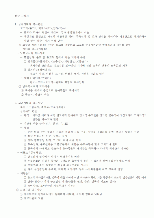 한국사학사 레포트 자료