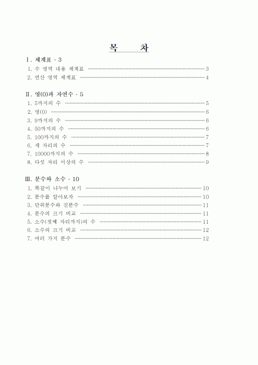 수와 연산 레포트 자료