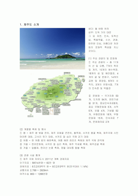 제주도 SWOT분석과 제주관광 활성화 방안