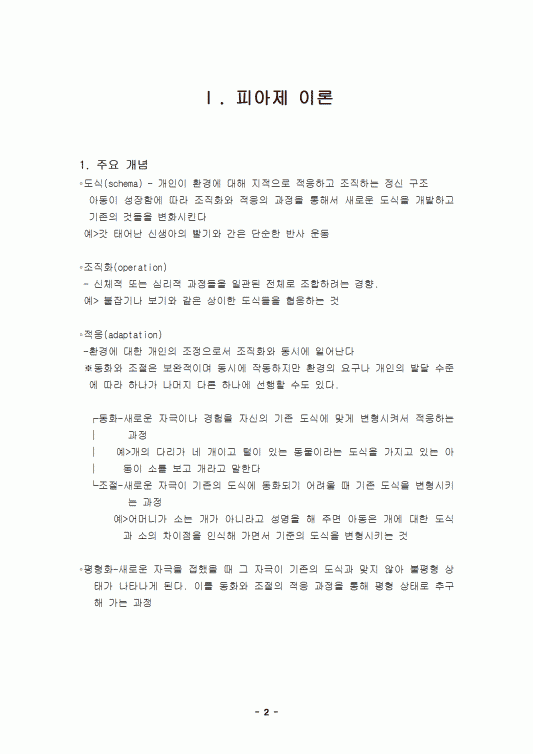피아제의 이론 및 비고츠키와 비교