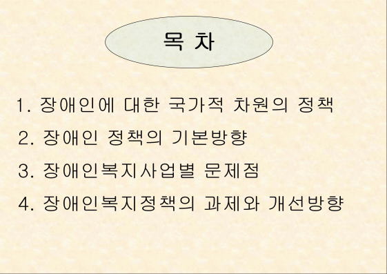 장애인에 대한 국가적 차원의 정책