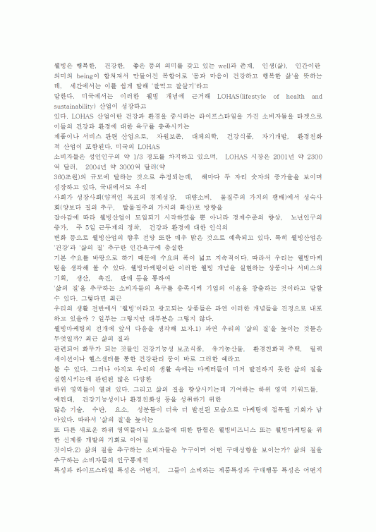 웰빙,웰빙 마케팅