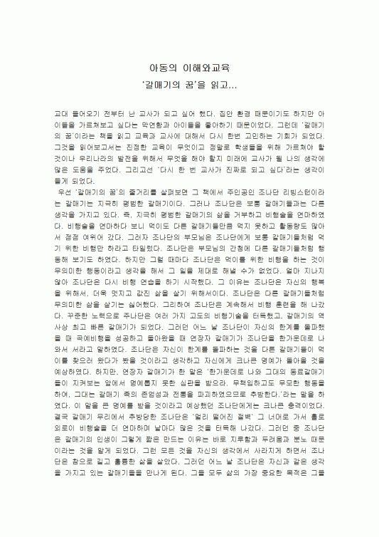 갈매기의꿈(아동이해)