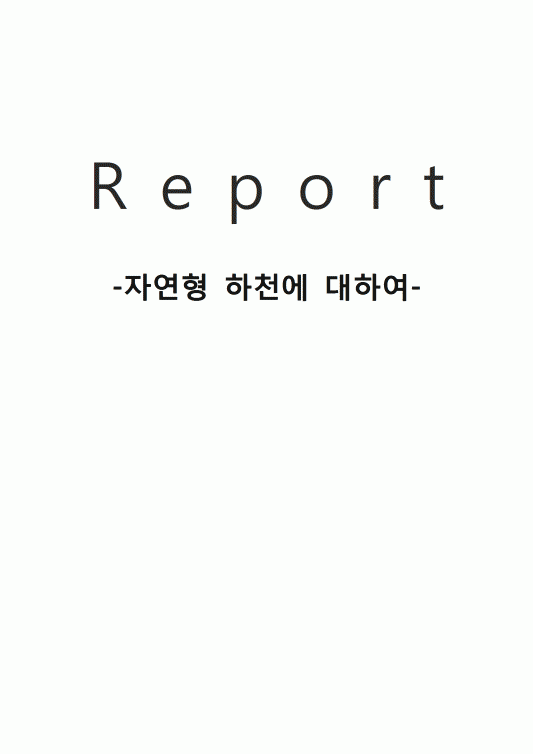 자연 하천에 대해서