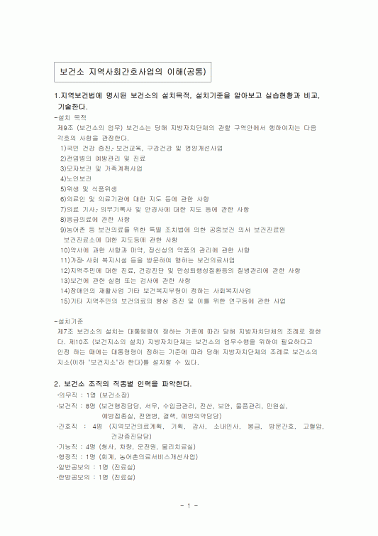 지역사회간호사업