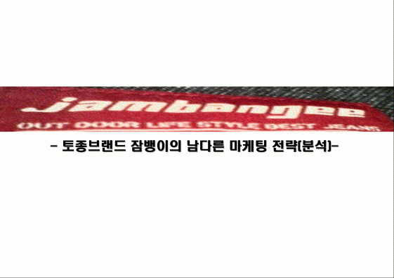 토종브랜드 잠뱅이의 마케팅전략