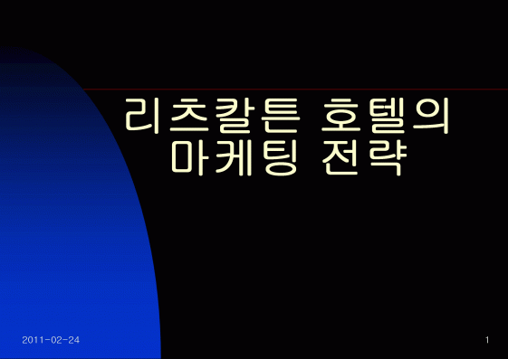 [인문과학] 호텔 마케팅 전략